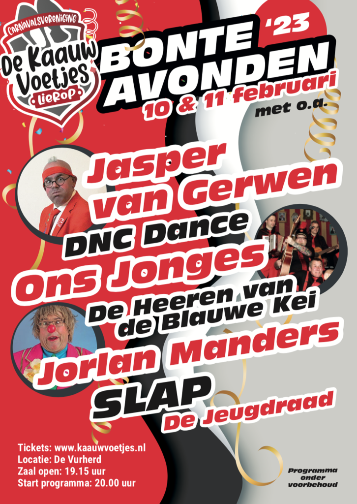 Koop nu nog snel uw tickets voor de Bonte Avond – Slaponline